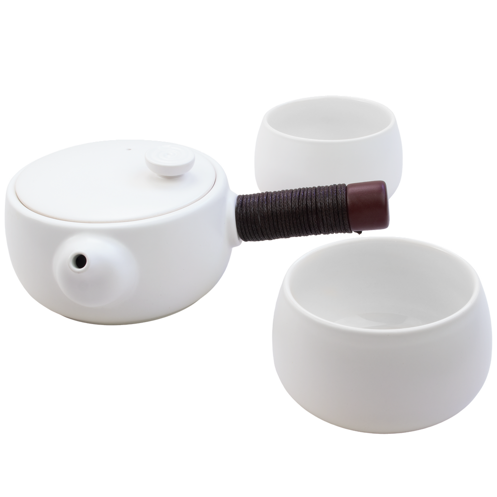 White | 8oz Kyusu Side-Handle Tea Set